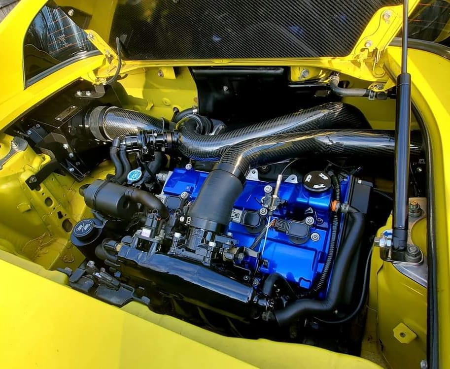 Engine Lid Dual Fan Shroud (Forged Carbon Fiber/Mirror Finish/Carbon F ...